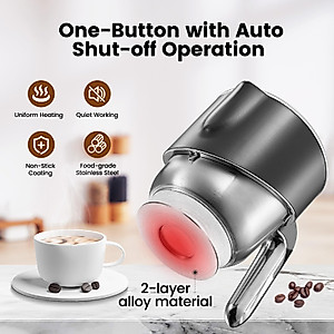 iTRUSOU Milk Frother and Steamer, 8-in-1 Electric milk frother, Automatic Hot and Cold Foam Maker for Coffee, Stainless Steel Milk Warmer Dishwasher Safe (Black)