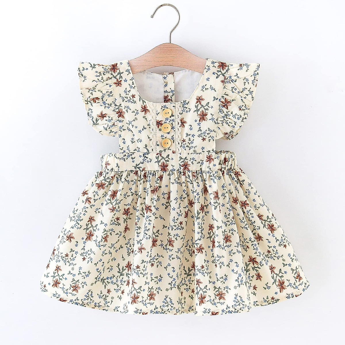 Colorful Childhood Baby Girls Dress Toddler Girls Flare Lace Trim Princess Party Dress (2-3T, Floral)