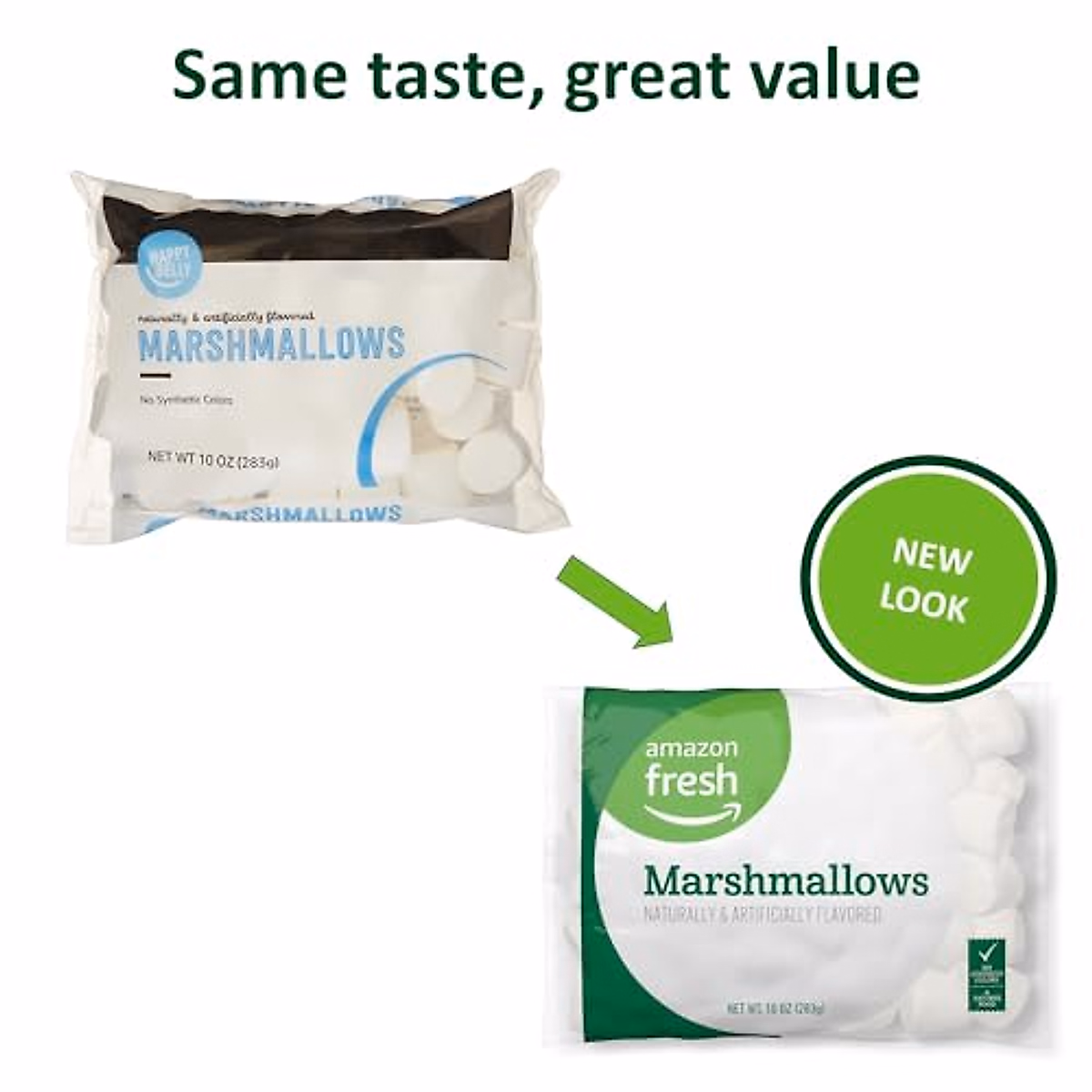 Amazon Fresh, Marshmallows, 10 Oz (Previously Happy Belly, Packaging May Vary)