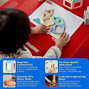 MAGFORMERS My First Animal Jumble 60 Piece Set, Pastel Colors - Educational Magnetic Geometric Shapes, Tiles, Building STEM Toy Set, Ages 3+