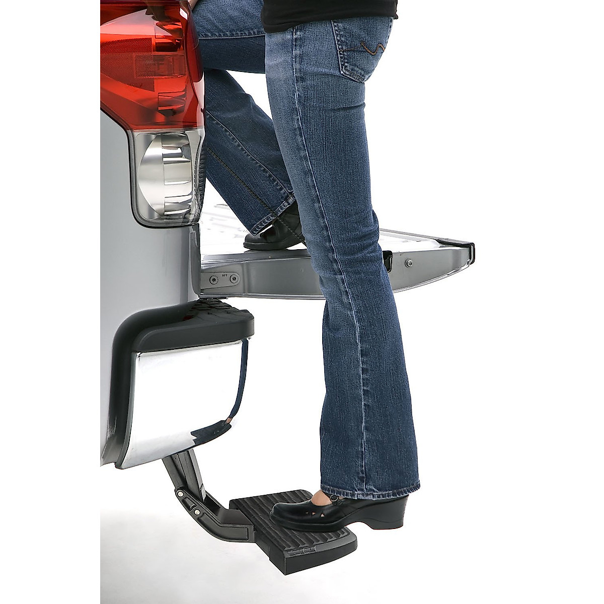 AMP Research 75305-01A BedStep Retractable Bumper Step for 2007-2013 Toyota Tundra Black, Large