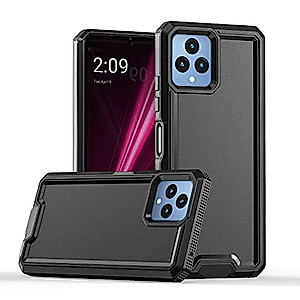 LEKEVO for REVVL 6 5G / REVVL 6X 5G Phone Case, with Screen Protector & Camera Lens Cover, Heavy Duty Dual Layer Phone Case, Military Grade Drop Proof Rugged Protective Shell (Black)