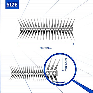 YXYBST Bird Spikes Stainless Steel Fence Spikes for Pigeons Raccoon Snakes Deterrent Spikes Defender for Outside 20Inch