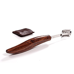 SAINT GERMAIN Premium Hand Crafted Bread Lame for Dough Scoring Knife, Lame Bread Tool for Sourdough Bread Slashing with Blades Included with Replacement with Authentic Leather (Style 2)