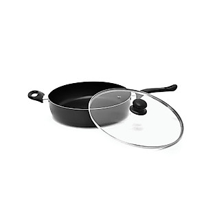 Starfrit 033156 12-Inch/5.1-Quart King-Size Cooker with Lid, Black