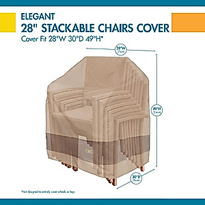 Duck Covers Elegant Waterproof 28 Inch W Stackable Patio Chair Cover