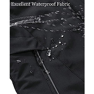 SUOKENI Men's Waterproof Ski Jacket Warm Winter Snow Coat Hooded Raincoat XX-Large