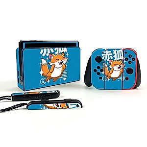 MightySkins Skin Compatible with Nintendo Switch OLED - Fox Kawaii | Protective, Durable, and Unique Vinyl Decal wrap Cover | Easy to Apply, Remove, and Change Styles | Made in The USA