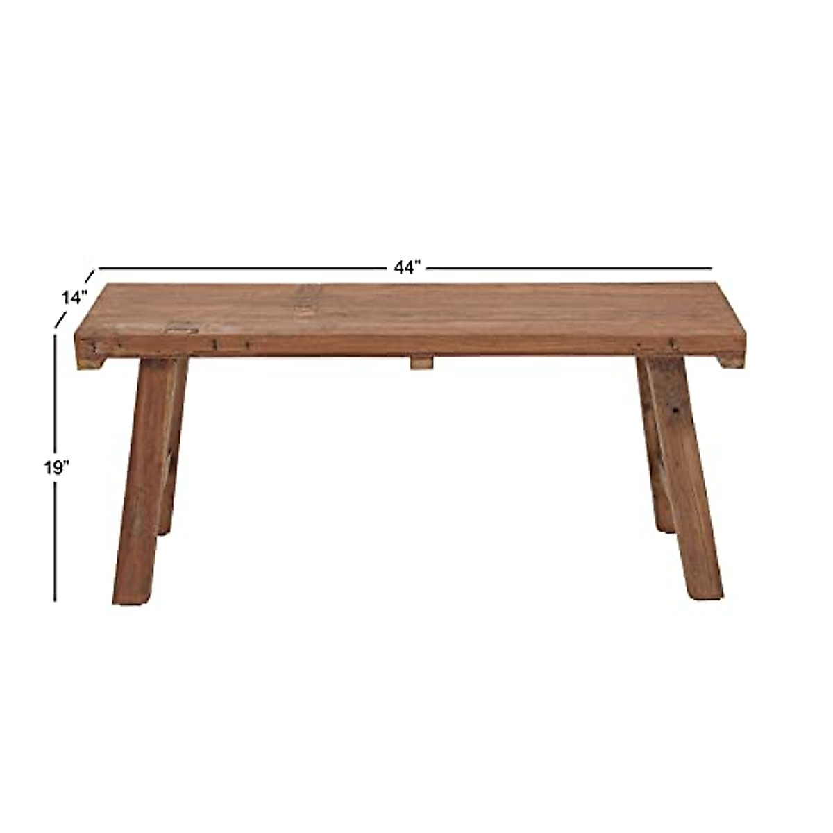 Deco 79 Wood Handmade Natural Bench, 44" x 14" x 19", Brown