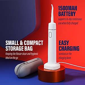 Portable Water Flosser for Teeth Professional Cordless Dental Oral Irrigator, Tankless and Rechargeable IPX7 Waterproof Dental Water Flosser for Home and Travel, Braces & Bridges Care