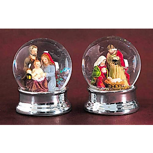 Dicksons Holy Family Christmas Nativity Snow Globes 2 Assorted, 12 Pack