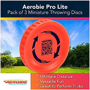 Aerobie Pro Lite 3-Pack Miniature Throwing Discs, Perfect for Kids, Backyard Games & Disc Golf, Outdoor Games for Adults and Family Ages 5 & Up