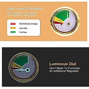 WADEO 5FT Gas Grill Regulator and Hose with Gauge, Stainless Braided Propane Hose with Regulator, Propane Adapter for Gas Water Heater, Fire Pit, Burner Stove, Smoker, 3/8" Female Flare Nut