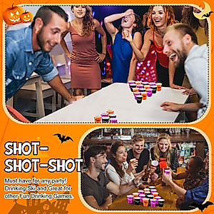Lounsweer 100 Pcs Halloween Plastic Cups 2 oz Disposable Cups Mini 2 oz Party Glasses for Bachelorette Birthday Tasting Serving Samples Cups for Drinking Party (Shot, Shot, Shot)
