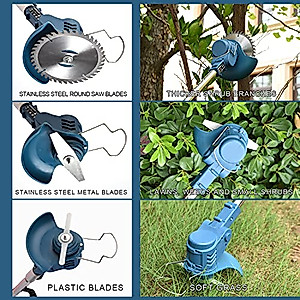 Weed Wacker Cordless Brush Cutter with 9Blades,Electric Brush Cutter Stringless Weed Eater Battery Weed Wacker Battery Powered by 2Pcs 36TV 4Ah Batteries,String Trimmer for Lawn Garden,Lightweight