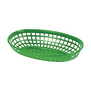 FSE PLBK938G Fast Food Basket, 9-3/8", oval, stackable, Pack of 12