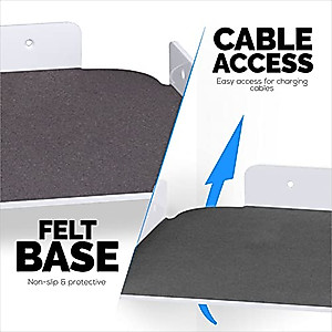 BRAINWAVZ 2-Pack 10” Corner Floating Shelf for Speakers, Books, Decor, Plants, Cameras, Photos, Kitchen, Bathroom, Routers & More Universal Small Holder Acrylic Wall Shelves (White)