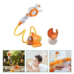 Bath Toy Submarine Spray Station Battery Operated Water Pump with Hand Shower Head Cartoon Carrot Bathtub Toy for Purple Bathroom Accessories