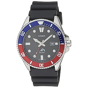 Casio Men's Stainless Steel Quartz Watch with Resin Strap, Black, 26 (Model: MDV-106B-1A2VCF)