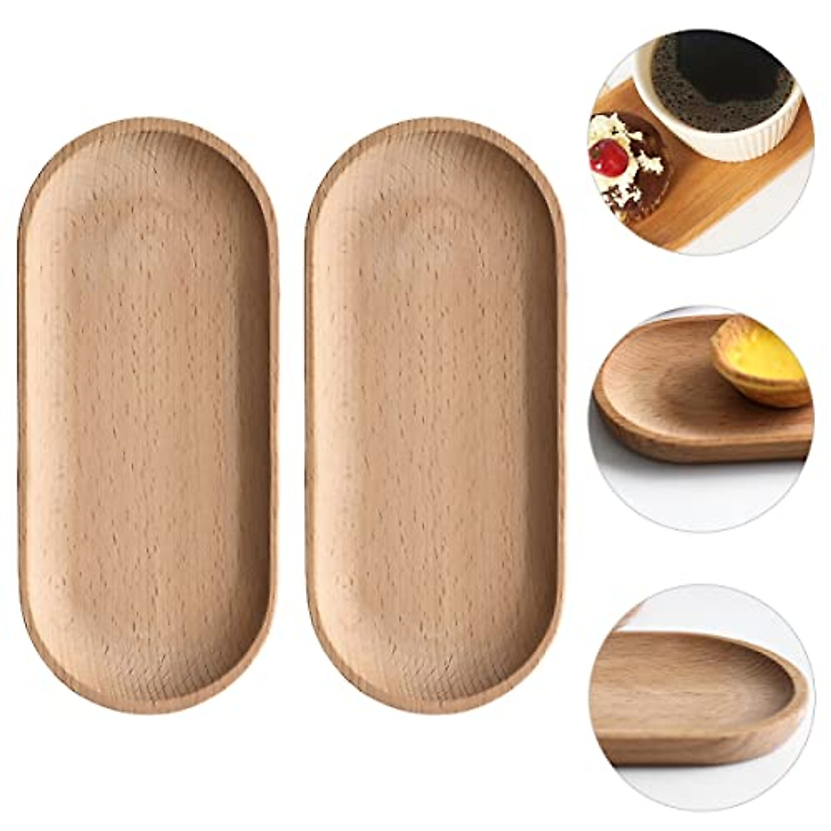 4pcs Rectangular Trays Table Wooden Decoration Appetizers Appetizer Dessert Retro Cuake Japanese Plates Wedding Dish Nut Coffee Tray, Dinne Kitchen Pastries for Bars