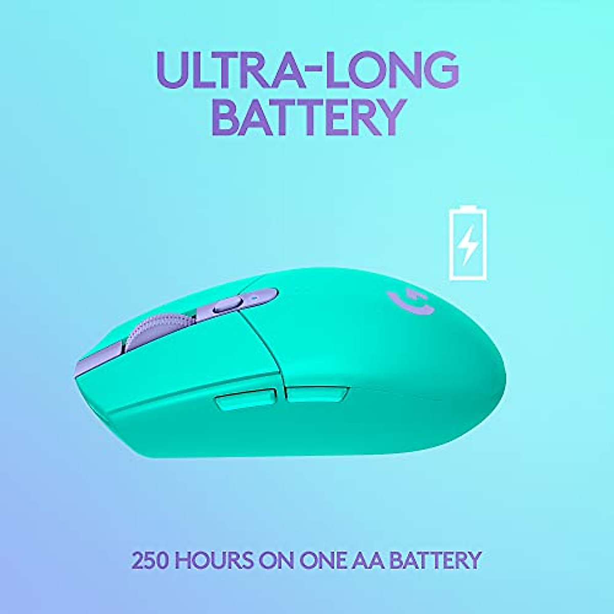 Logitech G305 LIGHTSPEED Wireless Gaming Mouse, Hero 12K Sensor, 12,000 DPI, Lightweight, 6 Programmable Buttons, 250h Battery Life, On-Board Memory, PC/Mac - Mint