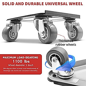 2022 Upgraded Furniture Dolly, 1100lbs Heavy Duty Safe Dolly with 5 Wheels, Moving Furniture Dolly, Furniture Lifter, Heavy Furniture Roller Mover Tool, for Sofa Refrigerator