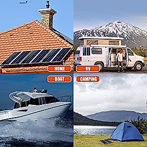 DSJ 20W 12V Solar Panel Charger Kit Ultra Thin Flexible with Connector Charging for Rv Boat Cabin Tent Car (Compatibility with 18V and Below Devices)