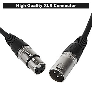 CYEAH XLR Microphone Cables 20 Ft - 5 Pack, Premium XLR Male to Female XLR Cable 3 Pin, XLR Cable Mic Cable Patch Cords for Microphone, Audio, Speaker, Black