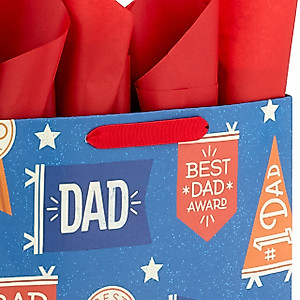 Hallmark 13" Large Gift Bag with Tissue Paper (Rad Dad, Best Dad Ever) for Birthdays, Father's Day, Congratulations, Thank You