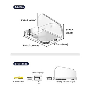 AFOOYO Universal Soundbar Acrylic Mount Shelf Sound Bar Mounts Speaker Wall Mount Compatible with Samsung,Sony,LG,Vizio,Bose,Polk,Sonos,Onn,Roku,TCL, JBL More - Under TV, up to 33 LBS（Transparent）