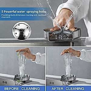 FOHEEL Glass Rinser for Kitchen Sinks, SUS304 Stainless Steel Glass Cup Bottle Washer Cleaner, Beer Bar Glass Rinser Faucet Sink Accessories for Home, KTV, Restaurants, Cafes