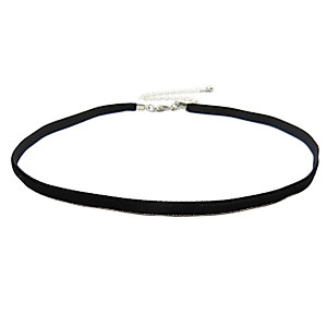 30pcs 3/16'' Black Velvet Chokers Vintage Necklace for Women with Extension (XL-1005-1) (Black)