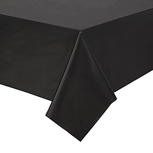 Juvale 3 Pack Black Plastic Tablecloth for Rectangle Tables, 54 x 108 Inches, Disposable Tablecloth Cover for Birthday, Halloween & Graduation Party Table Decorations