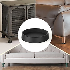 Furniture Coasters, Furniture Caster Cups - Non Slip Furniture Pads Hardwoods Floors - Non Skid Furniture Grippers, Round Silicone Furniture Feet Caps, (Black, 8Pcs 2")
