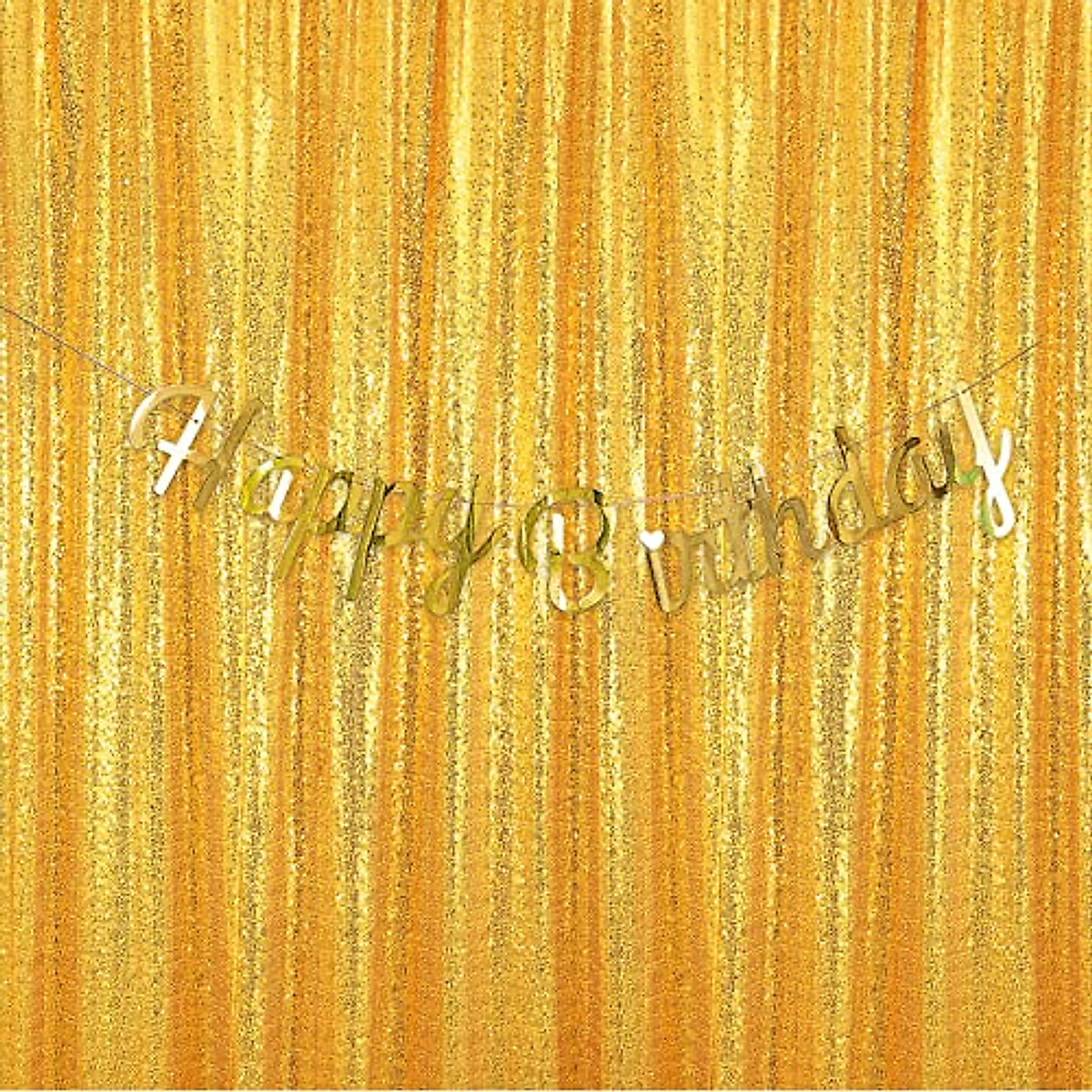 Gold Sequin Backdrop Curtain 4x10ft Glitter Backdrop Curtain for Wedding Birthday Party Home Decoration Thick and Opaque Background Drapes 2 Panel 2x10ft