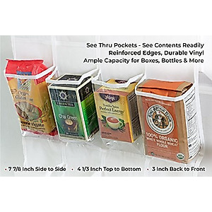 Regal Bazaar Over-The-Door Hanging White Pantry Organizer and Kitchen Storage Unit with 24 Crystal-Clear Vinyl Pockets and 3 Metal Hooks