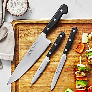 HENCKELS Classic Precision Razor-Sharp 3-Piece Kitchen Knife Set, Chef Knife, Paring Knife, Utility Knife, German Engineered Informed by 100+ Years of Mastery