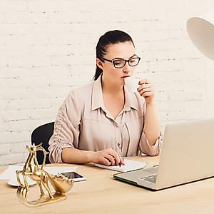 WINOMO Reindeer Wine Bottle Holder Decorative Resin Wine Display Rack with Elk Figurine Table Centerpiece Decoration for Home Restaurant Golden