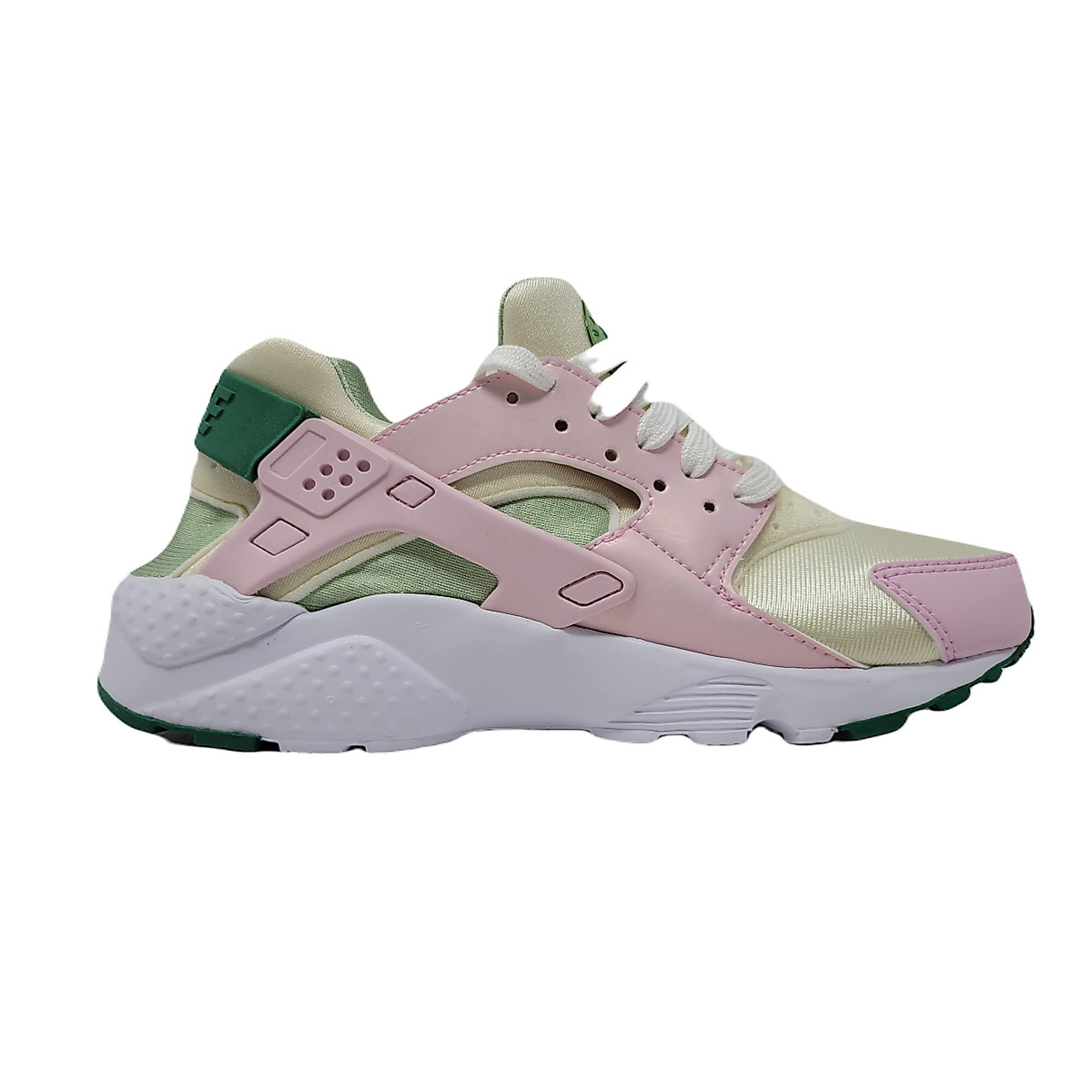 Nike Huarache Run GS Grade School Sneakers, Pink Foam/Malachite-Sesame, 4.5 M US