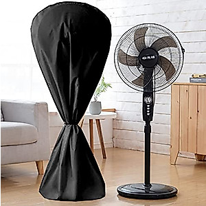 SUNSURE Floor Fans Cover 57x29in Electric Fan Dust Cover Waterproof Dustproof Cover Fans Protection for Floor Pedestal Stand Fans (Black)