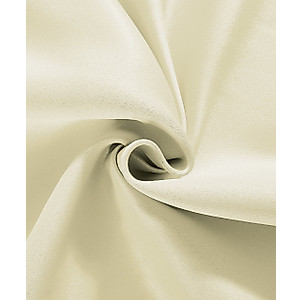 Home Soft Things Serenta 4 Piece Grommet Darkening Thermal Insulated Blackout Window Panel Curtain Set, 2 Curtains and 2 Tiebacks, 54" x 63", Beige