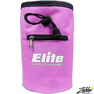 Rock Climbing Chalk Bag and 2 x Chalk Balls - No Leak Drawstring Bag and Secure Zip Pocket, Pink