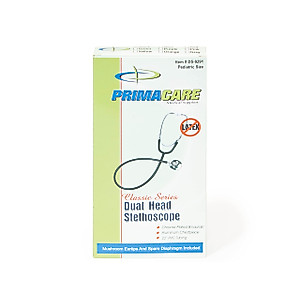 PrimaCare DS-9291-BL Pediatric Size 22" Stethoscope for Clinical and Screening Instrument, Lightweight and Aluminum Dual Head Flexible Stethoscope, Blue