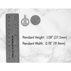 CaliRoseJewelry Sterling Silver Sacred Heart of Jesus Have Mercy on Us Round Pendant