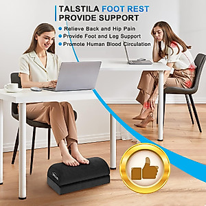 TALSTILA Foot Rest for Under Desk at Work, Office Desk Accessories - Foot Stool, Ergonomic Adjustable Memory Foam Footrest, Under Desk Footrest, for Office Desk & Office Chair - Back & Leg Pain Relief
