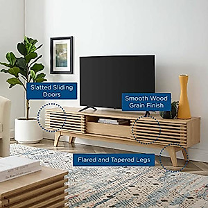 Modway Render Mid-Century Modern Low Profile 70 Inch TV Stand in Oak, 70"