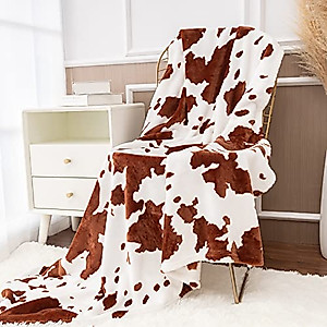 LAGHCAT Cow Blanket, 50"x60" Super Soft Flannel Cow Throw Blanket for Kids Adults, Suitable for Room Decor, Lightweight Travel Blanket, Cozy Plush Can Keep You Warm All The Time.