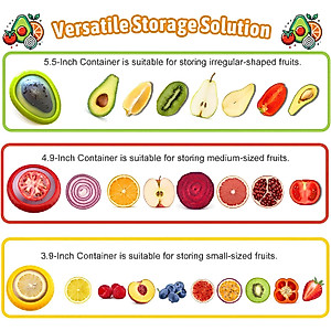 T-Raputa Avocado Saver and Tomato Holder - Set of 4 Reusable Storage Containers for Fridge - Ideal for Garlic, Onions, Lemons, and Potatoes