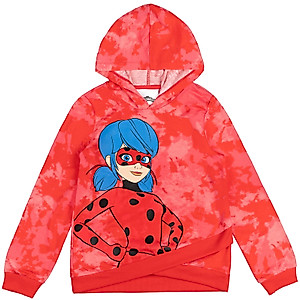Miraculous Ladybug Little Girls French Terry Hoodie Red 4-5