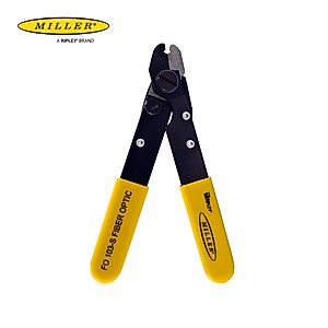 Miller FO 103-S Series Single Hole Fiber Optic Stripper for Working Technicians and Electricians, Safe Cable Tool with V-Shaped Opening, Easily Portable Wire Strippers, 2.72 Ounces